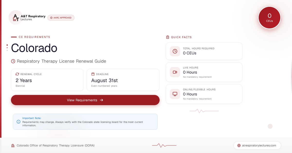 Colorado Respiratory Therapy CE Requirements 2026 ...
